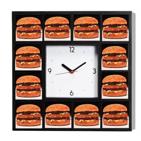 Wall Decor | Advertising Retro Mcdonalds Big Mac Hamburger Diner Clock ...